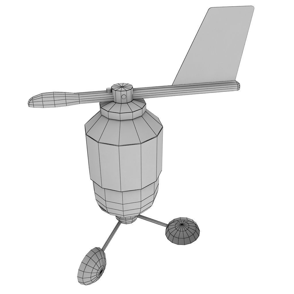 3D model Weather meteo station wireless set pack low poly VR / AR / low ...