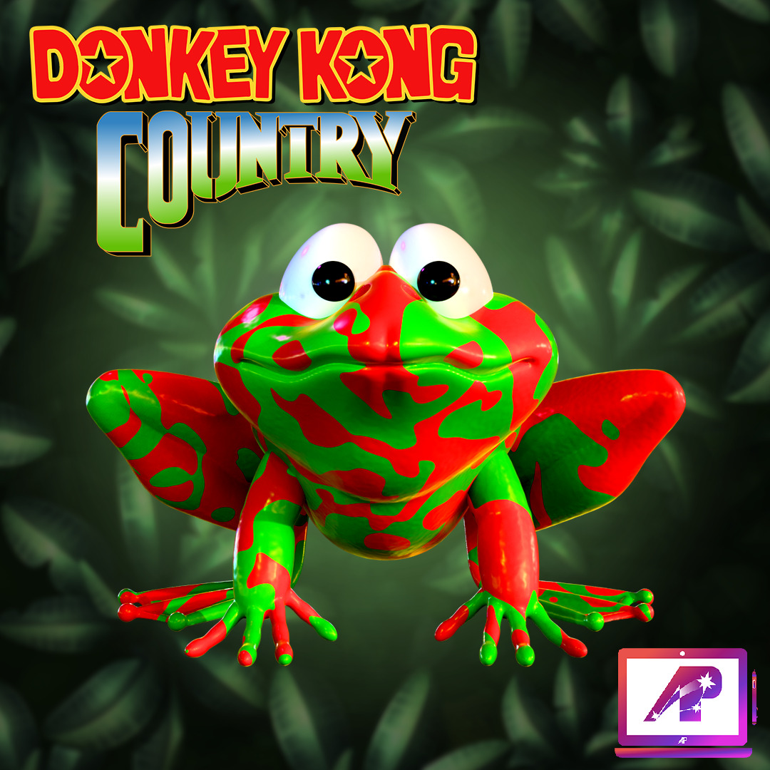 Donkey Kong Country Winky the Frog 3D model 3D printable | CGTrader