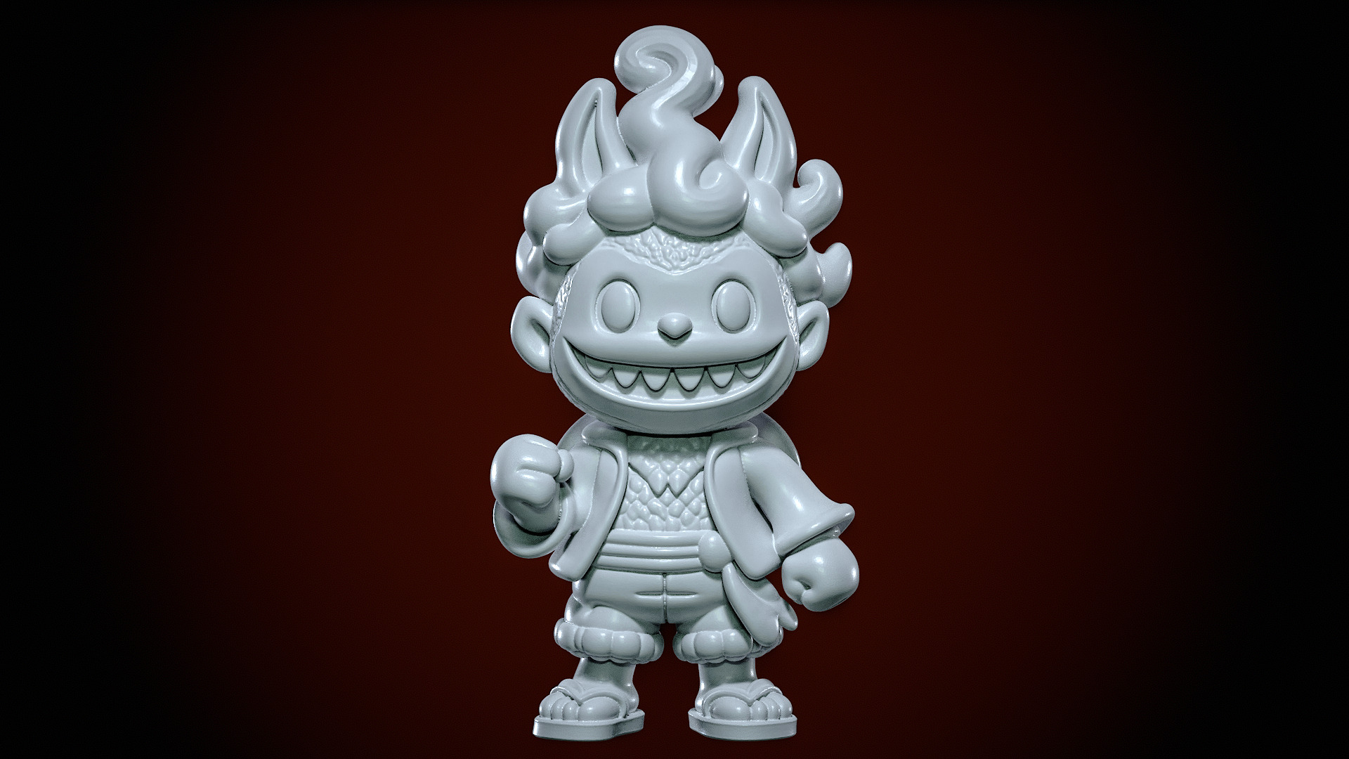 Labubu - Monkey D Luffy Gear 5 statue - 3D print 3D model 3D printable ...