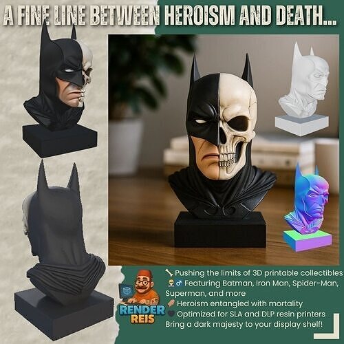 Batman Skeleton Bust 3D model 3D printable | CGTrader