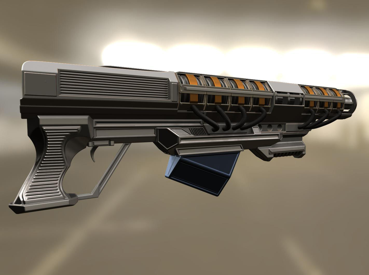 Rail Gun High Poly Version 3D model | CGTrader