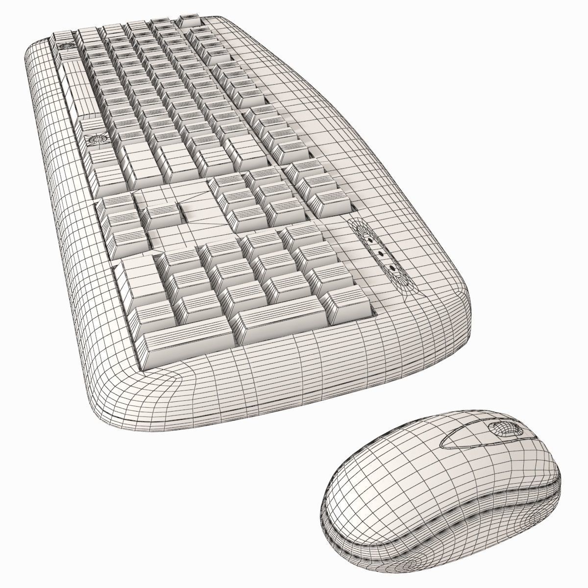 computer keyboard and mouse vray 3d model 3D model | CGTrader