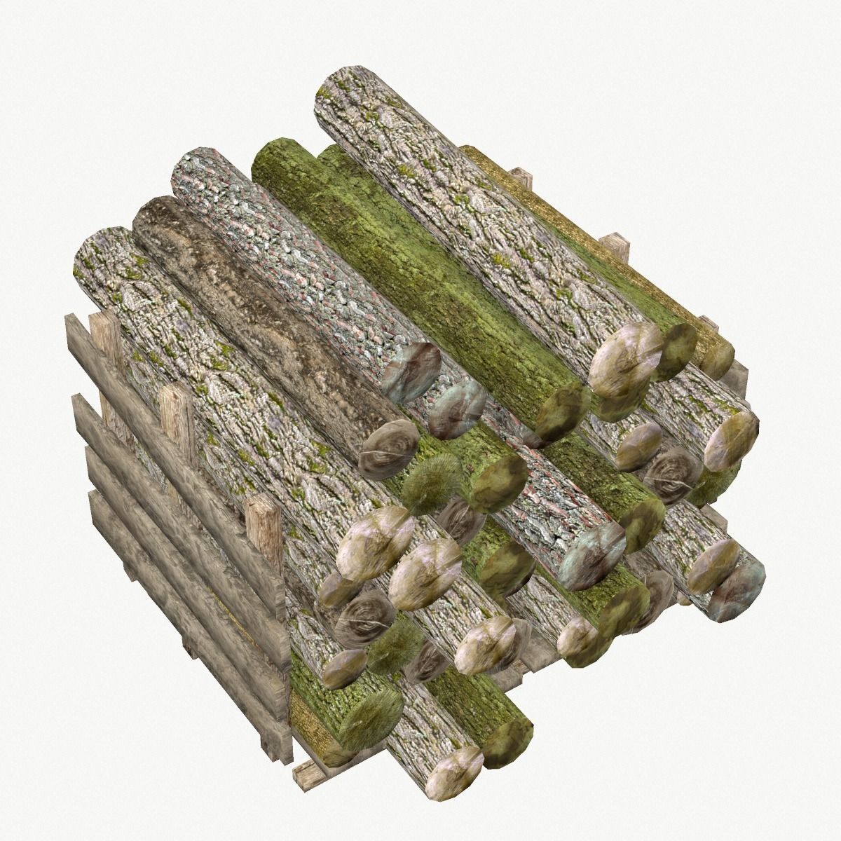 3D model Wood Log Low Poly Type 1 VR / AR / low-poly | CGTrader