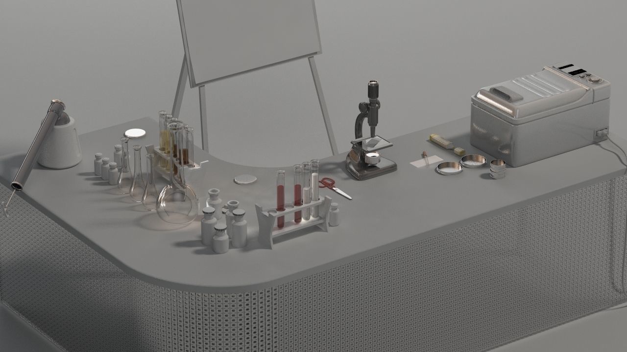 Laboratory With Equipment 3D model | CGTrader