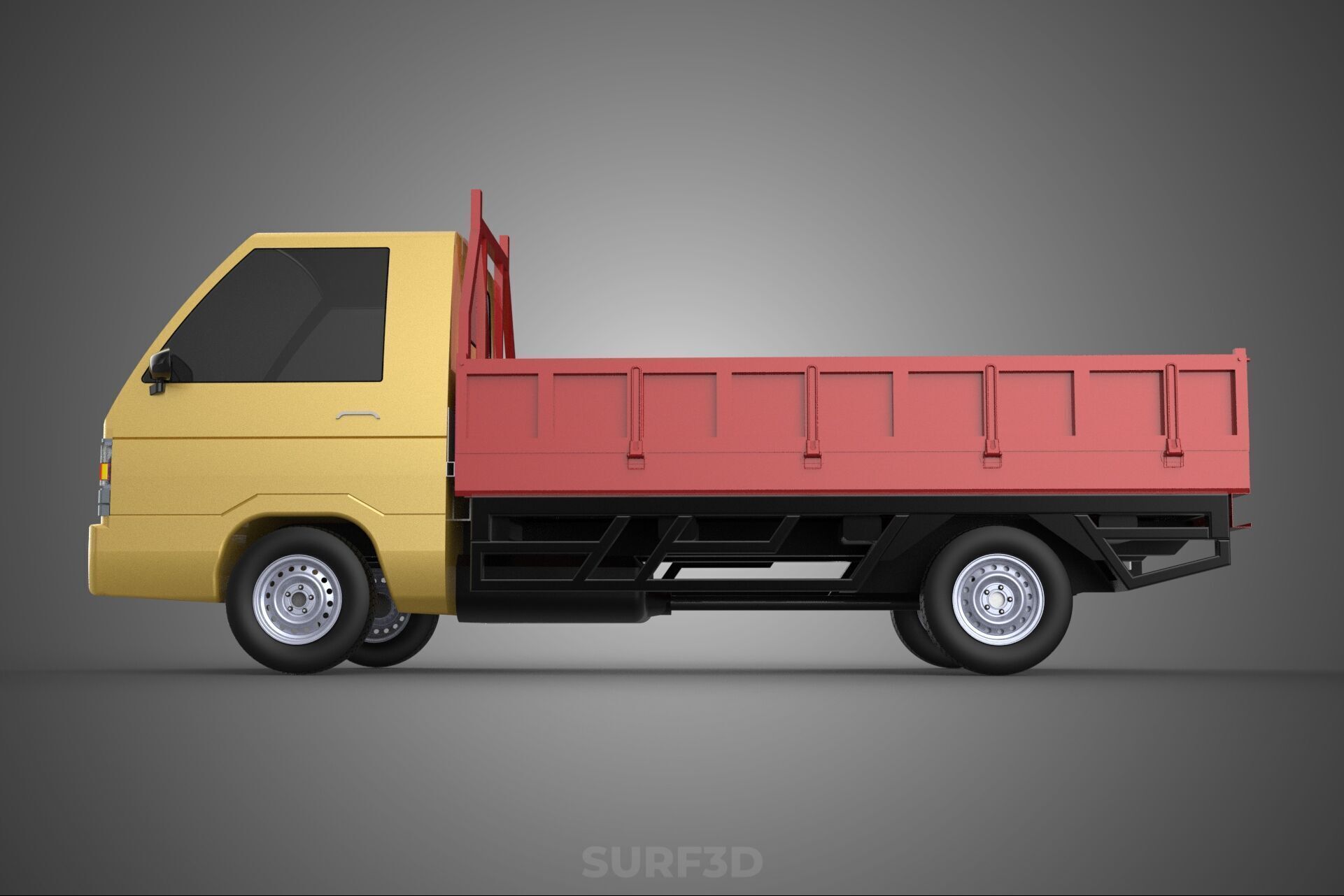 DROP SIDE LOAD BED DUMP BODY GATE DOOR PICKUP TRUCK WIDE DECK 3D model ...
