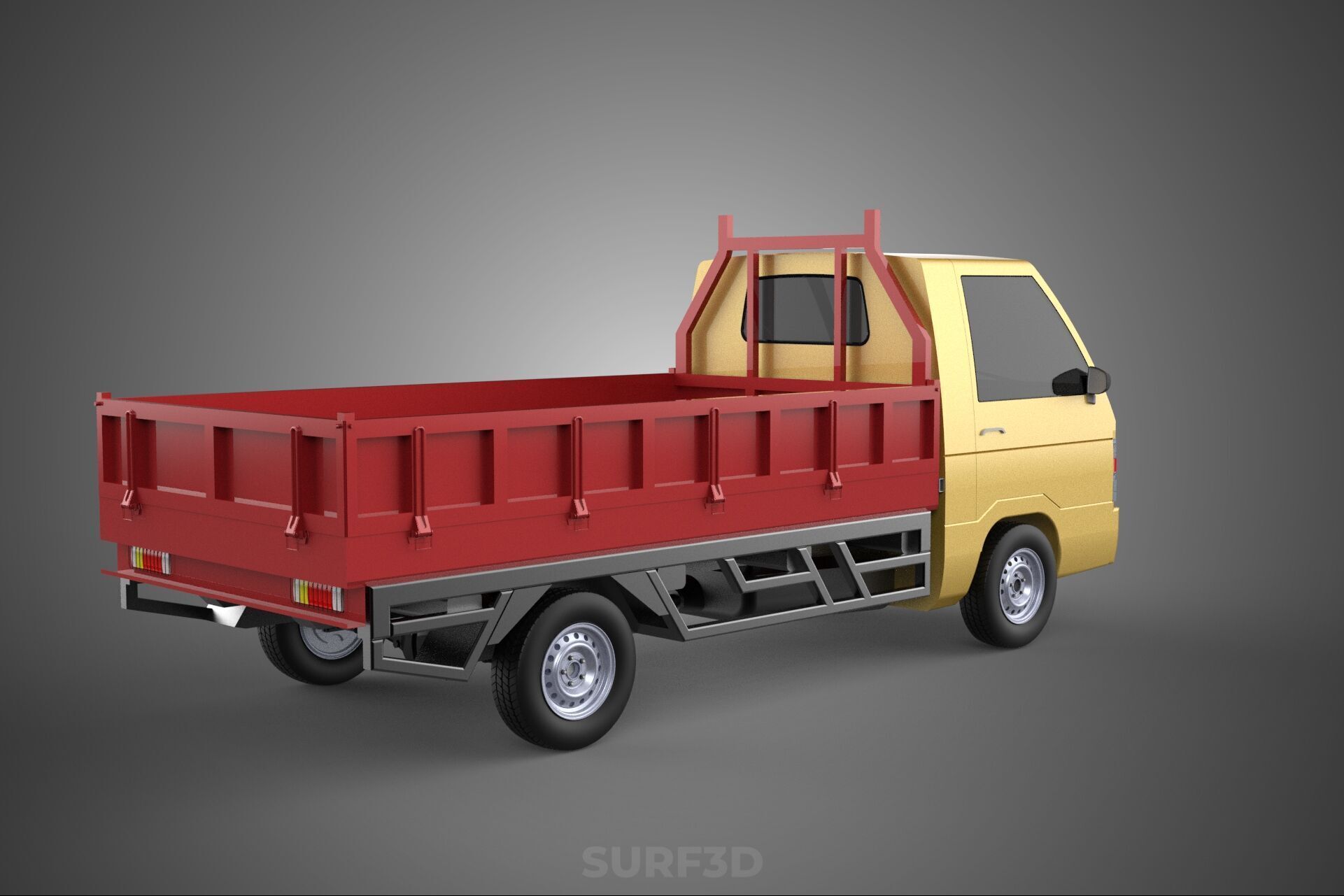 DROP SIDE LOAD BED DUMP BODY GATE DOOR PICKUP TRUCK WIDE DECK 3D model ...
