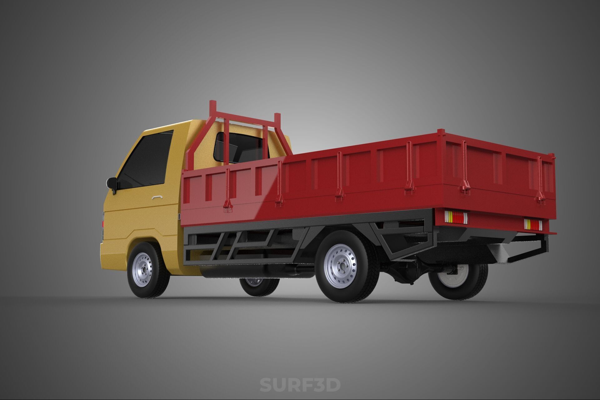 DROP SIDE LOAD BED DUMP BODY GATE DOOR PICKUP TRUCK WIDE DECK 3D model ...