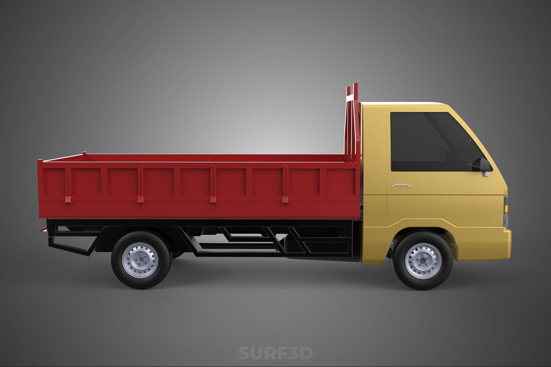DROP SIDE LOAD BED DUMP BODY GATE DOOR PICKUP TRUCK WIDE DECK 3D model ...