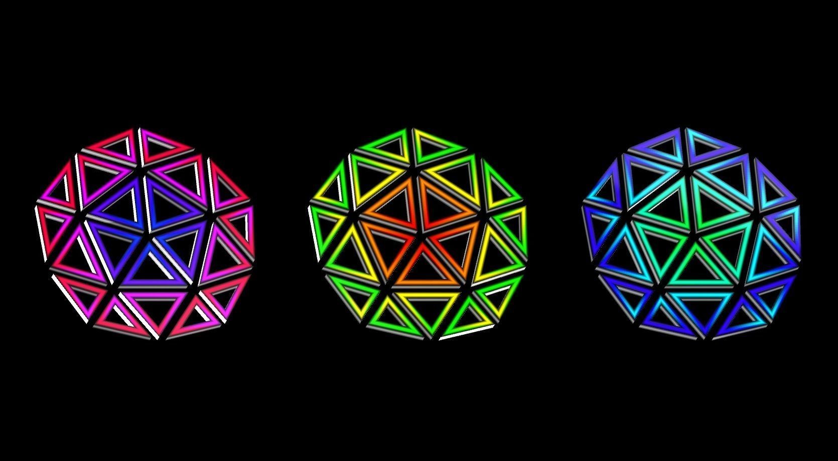 3D model Decagon colorful geometric shape VR / AR / low-poly | CGTrader