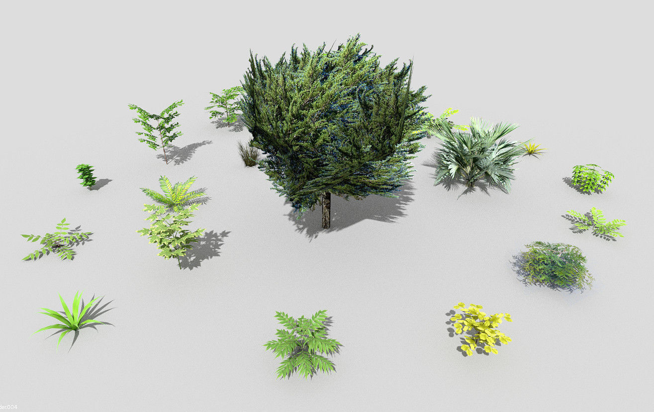 3D model low poly foliage pack VR / AR / low-poly | CGTrader