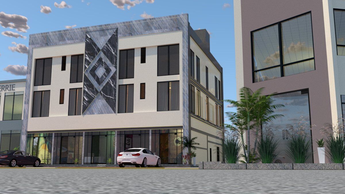 Modern Three Story Residential Building A25 DWG SketchUp 3D model ...