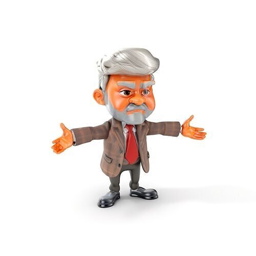 3D model Wise Old Gentleman Character Rigged and Animated VR / AR / low ...