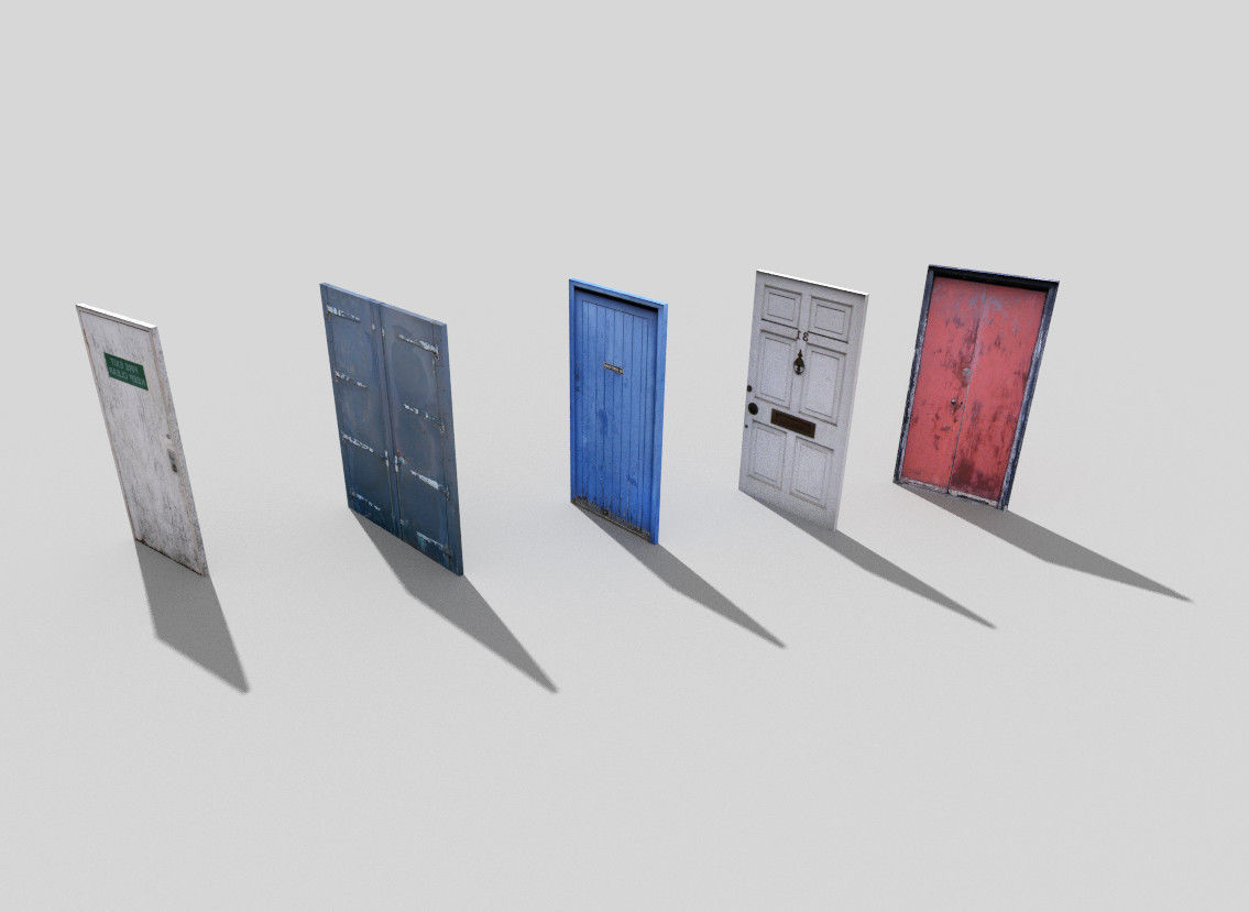 3D model low poly doors pack 1 VR / AR / low-poly | CGTrader