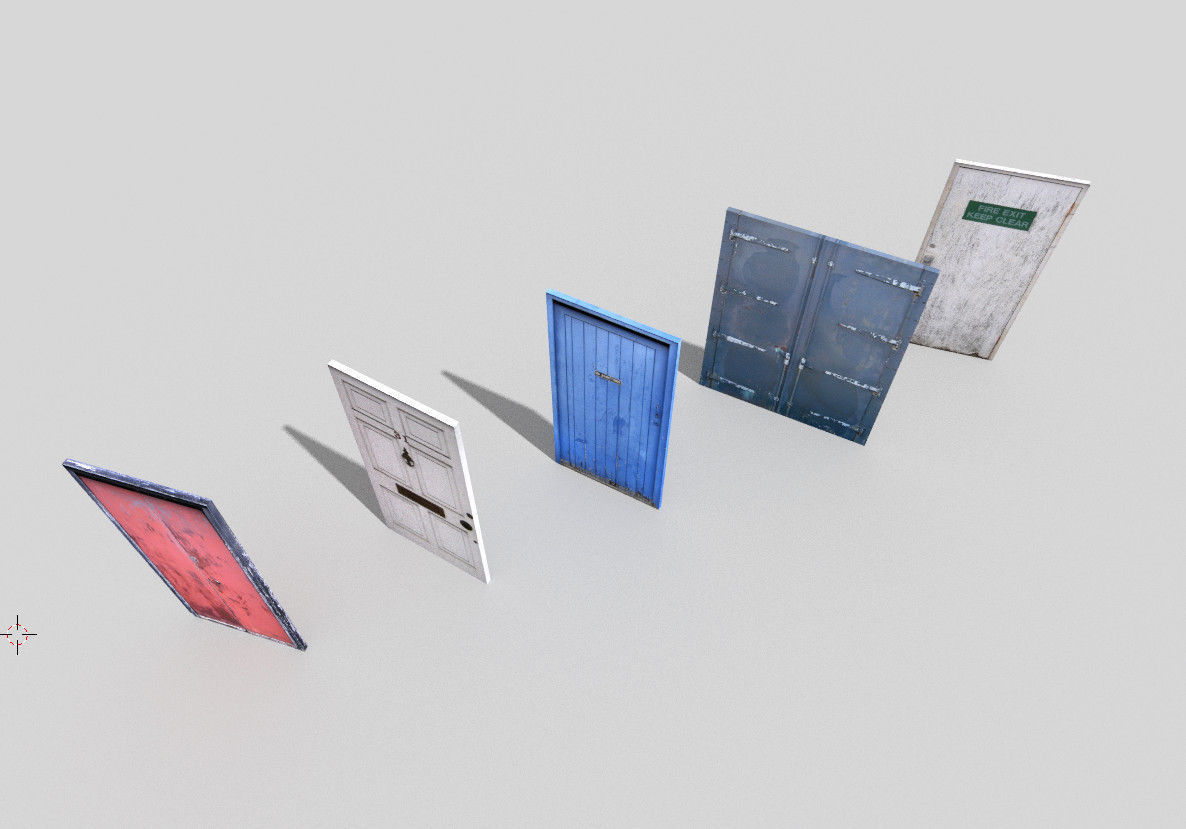 3D model low poly doors pack 1 VR / AR / low-poly | CGTrader