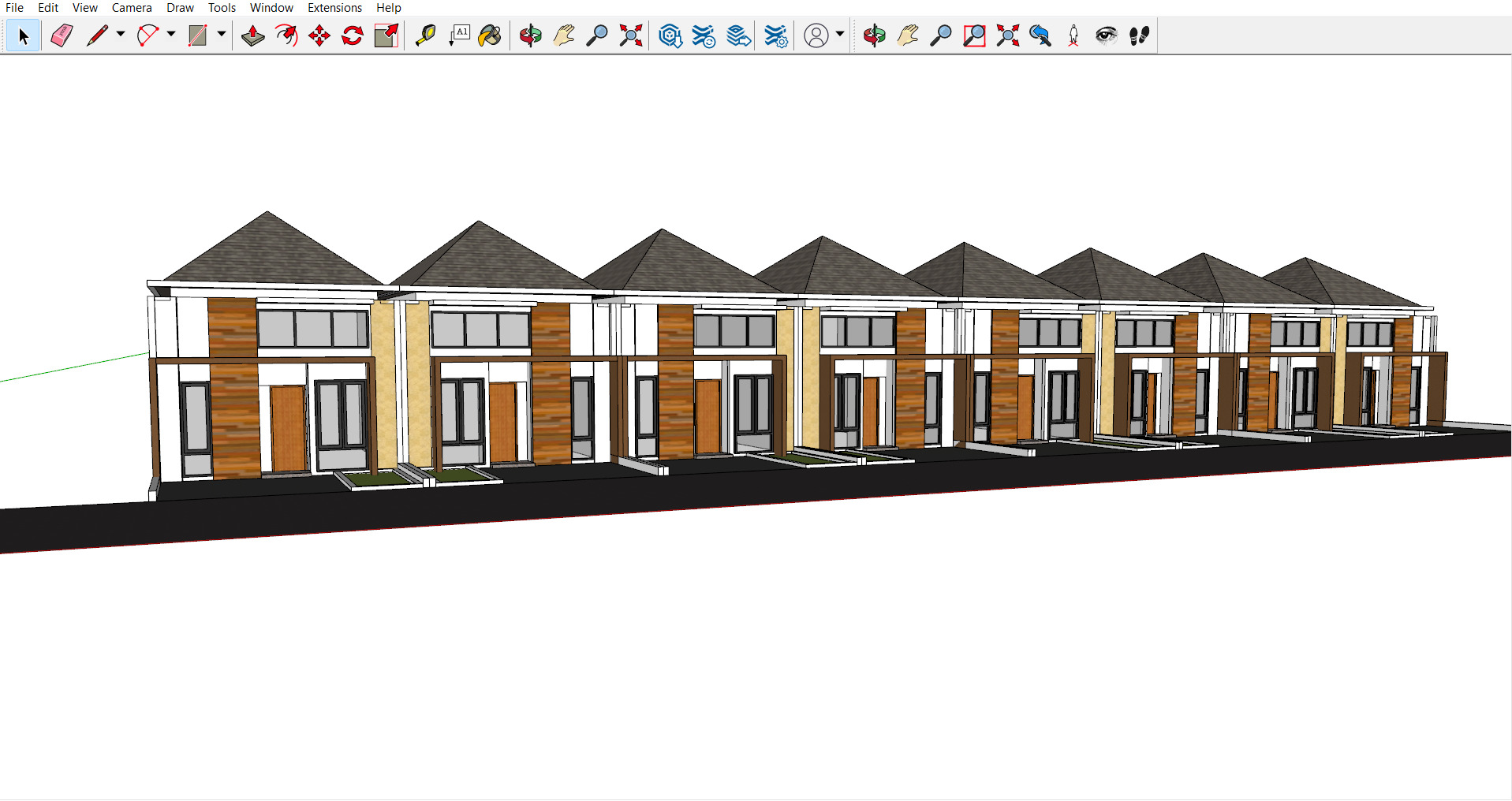 Simple House Design 6x12m One Story SketchUp Model Only 3D model | CGTrader
