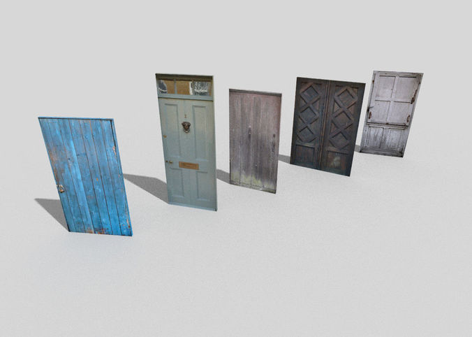 3D model low poly doors pack 3 VR / AR / low-poly | CGTrader