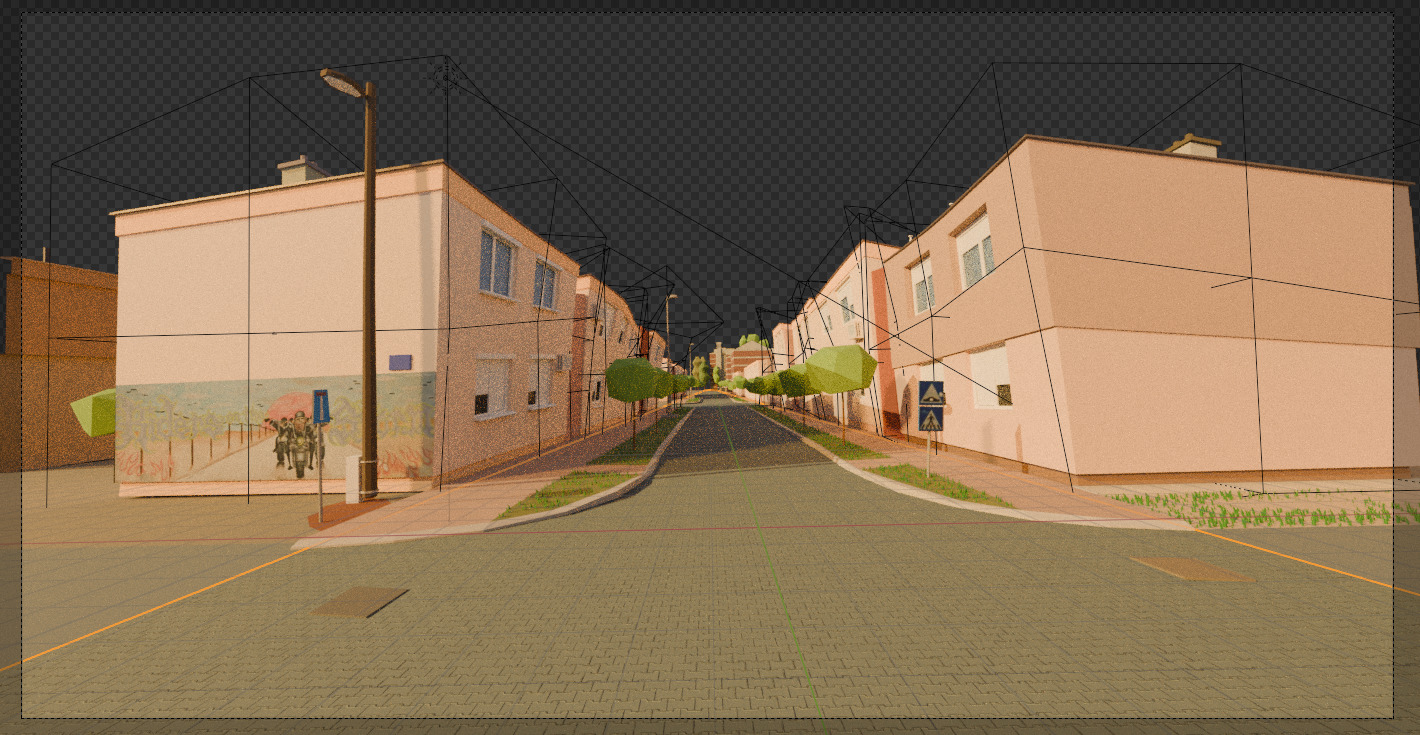 Street with stylized buildings low poly scene free 3D model | CGTrader