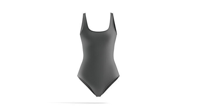 Beach Women Black Swimsuit - female sunbath swim bodysuit 3D model ...