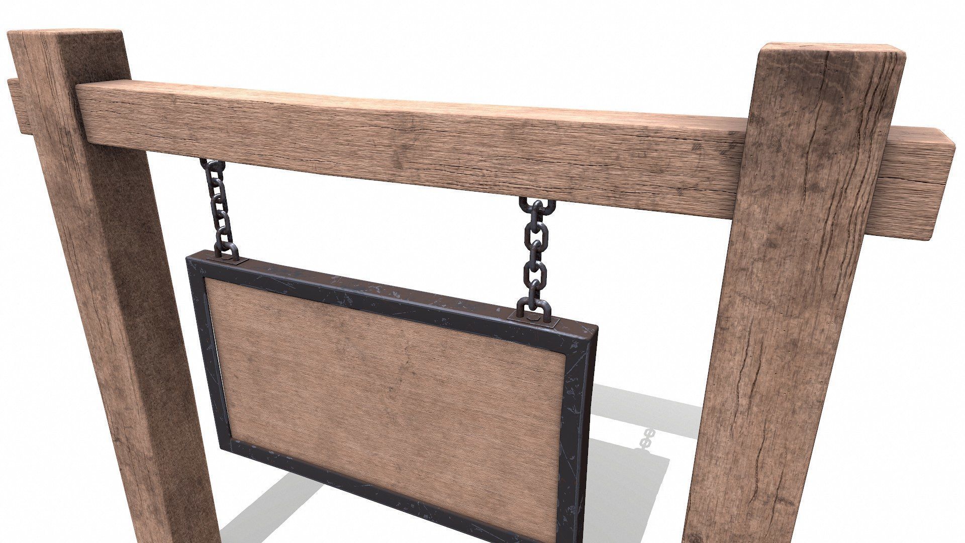 Old Medieval Sign Board Low-poly PBR free VR / AR / low-poly 3D model ...