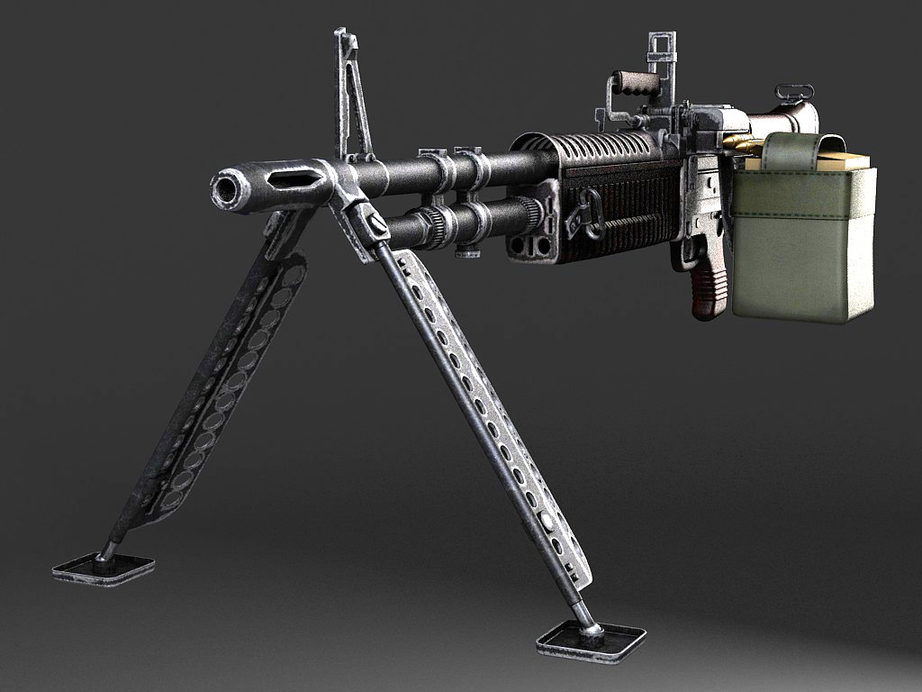 M60 machine gun 3D Model .max .obj .3ds .fbx .c4d .lwo .lw .lws ...