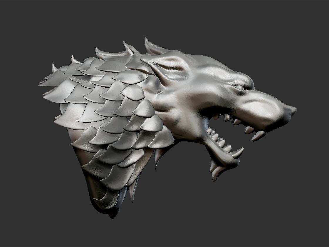 GoT House Stark Heraldry 3D model 3D printable | CGTrader