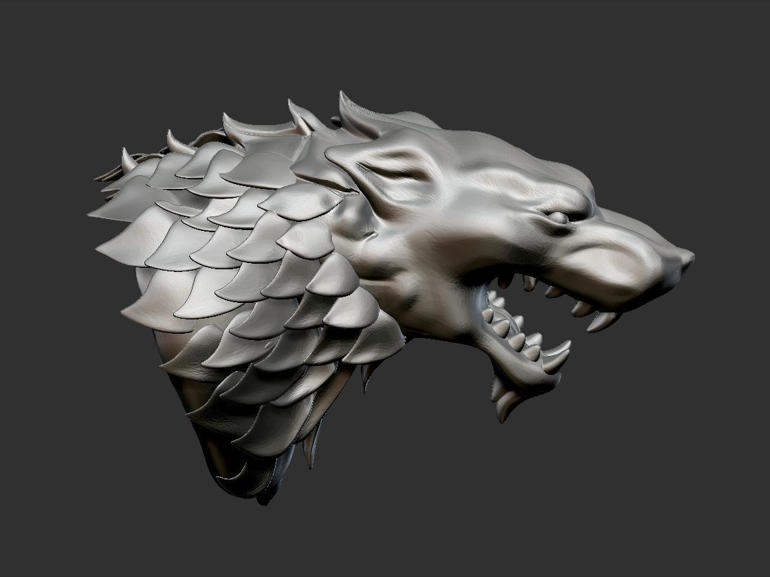 GoT House Stark Heraldry 3D model 3D printable | CGTrader