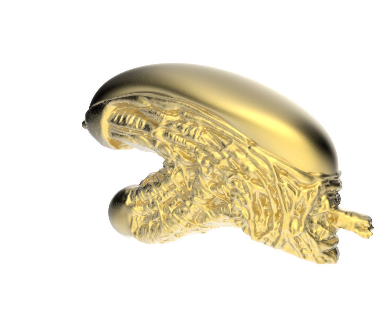 Scanned Alien Head 3D model 3D printable | CGTrader