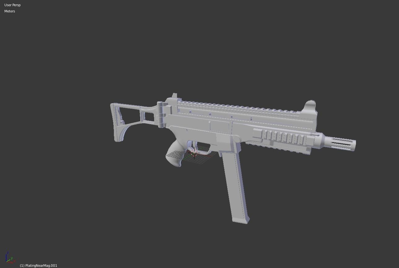 UMP 45 With Folding Stock free 3D model | CGTrader