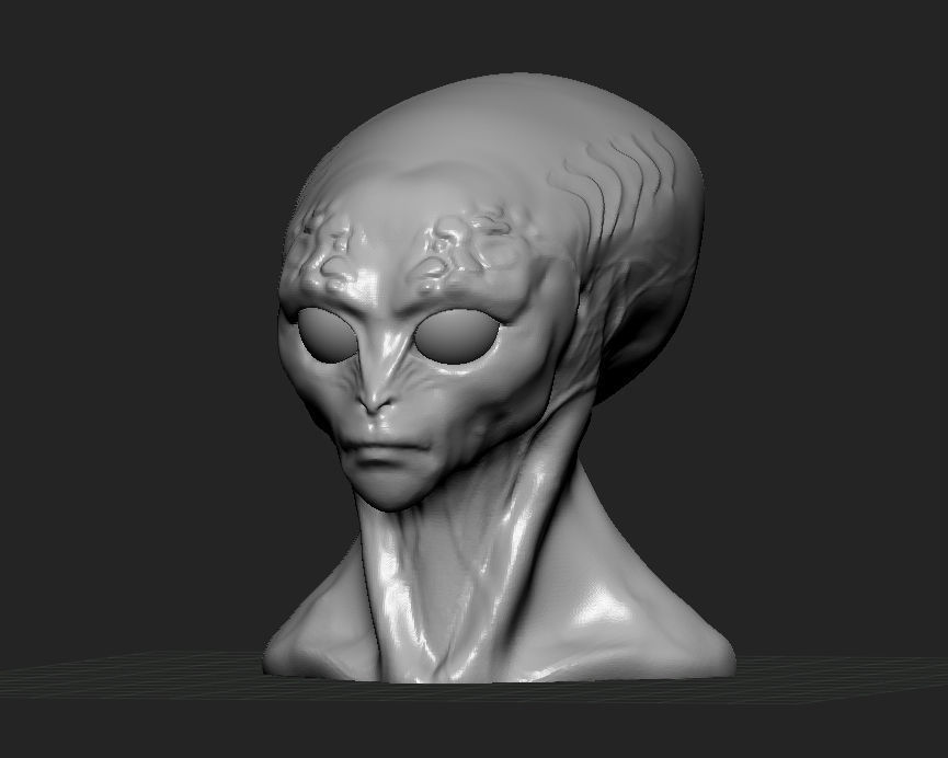 Alien head statue 3D model 3D printable | CGTrader