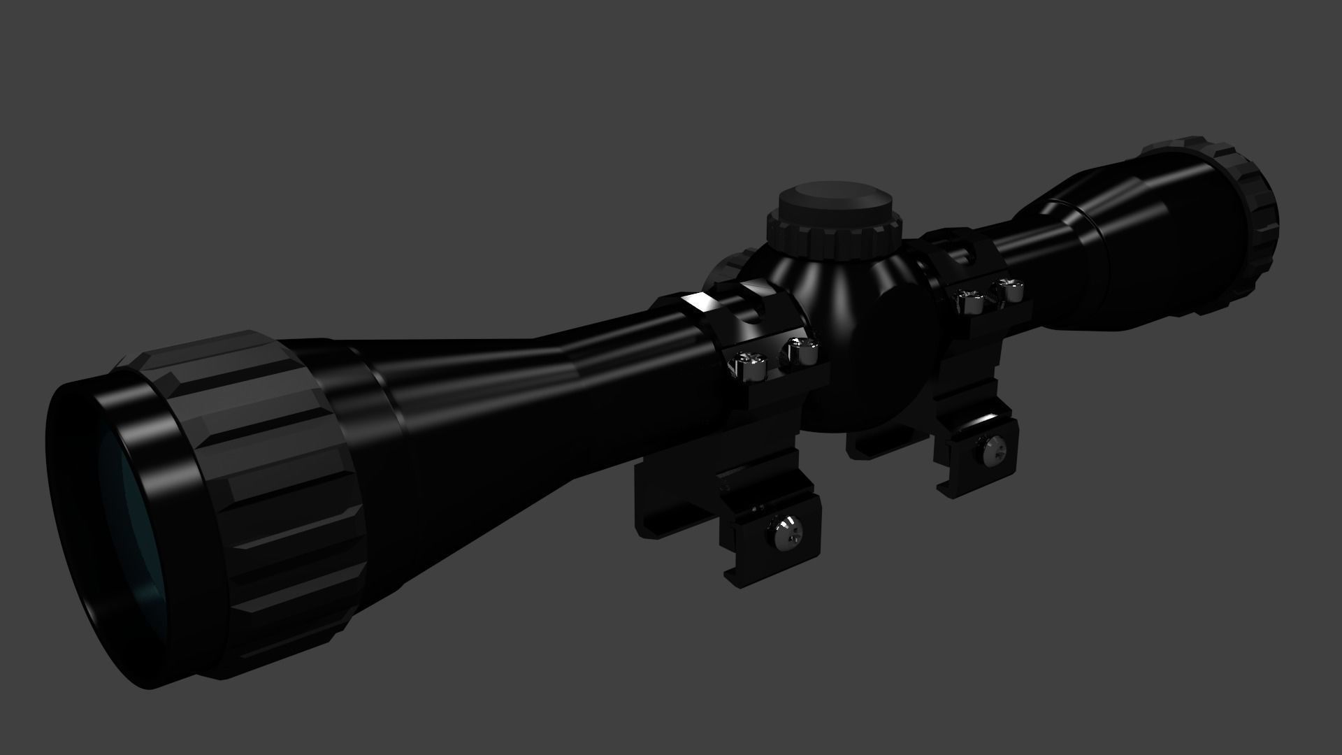 Rifle Scope Gun Attachment free 3D model | CGTrader