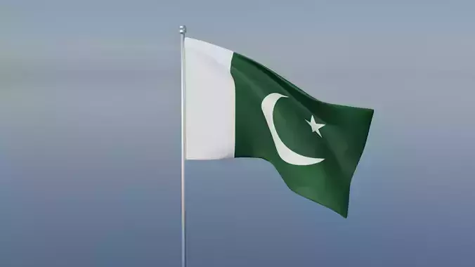 Pakistan National Flag Realistic Animated Cloth Flag 3D model animated ...