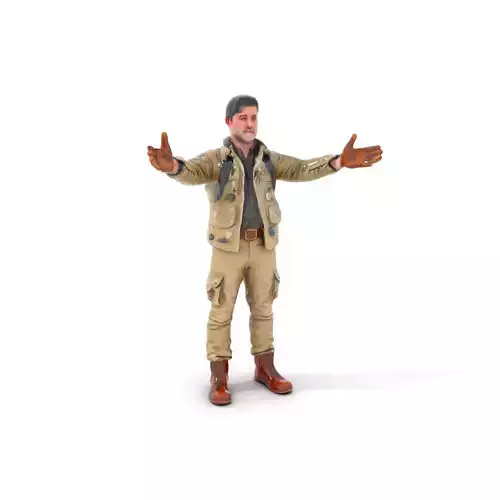3D model Explorer Character Rigged and Animated D Model VR / AR / low ...