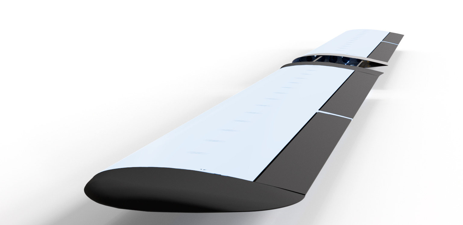 UAV Fixed Wing design High-Lift Wing with Control Surfaces 3D model 3D ...