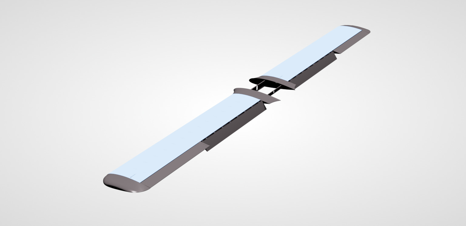 UAV Fixed Wing design High-Lift Wing with Control Surfaces 3D model 3D ...