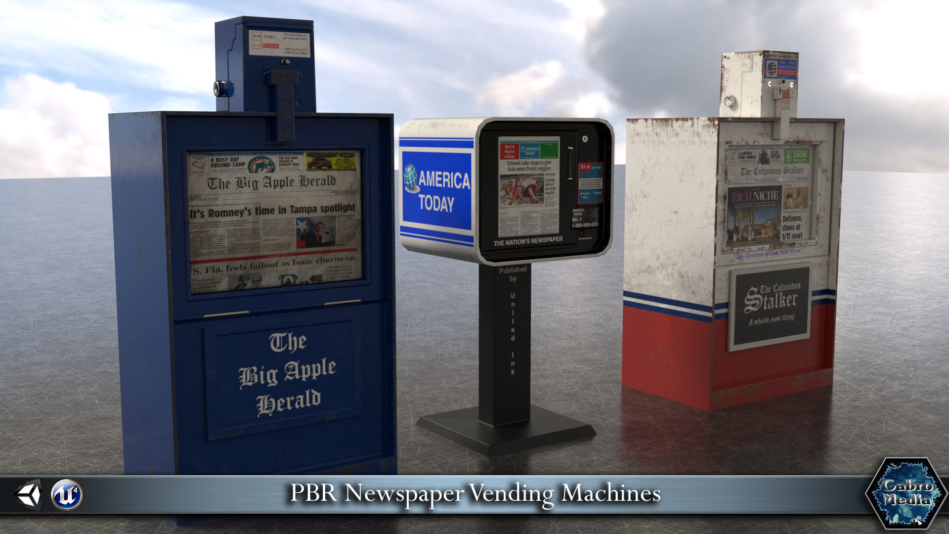3D model PBR Newspaper Vending Machines VR / AR / low-poly | CGTrader