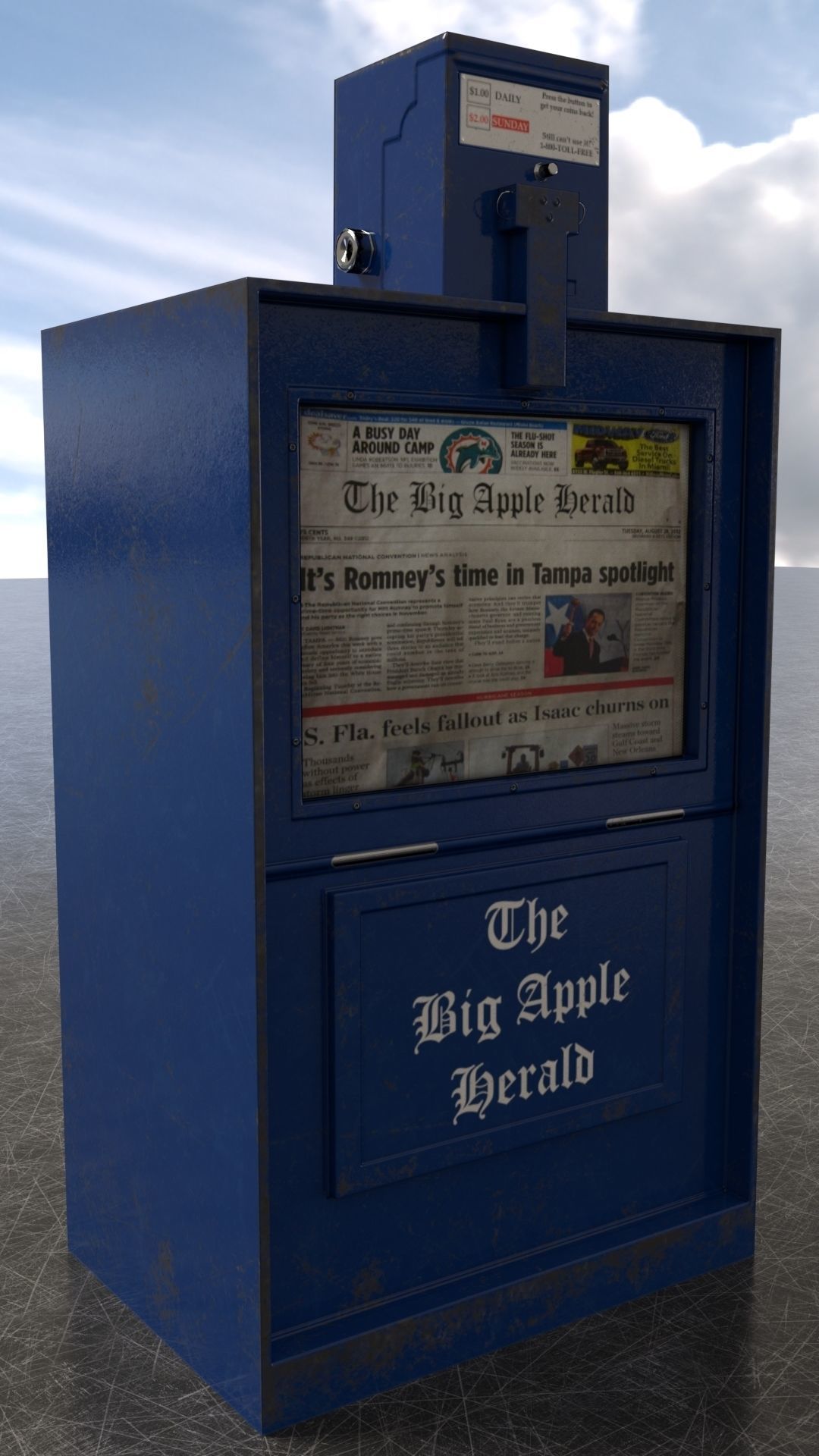 3D model PBR Newspaper Vending Machines VR / AR / low-poly | CGTrader