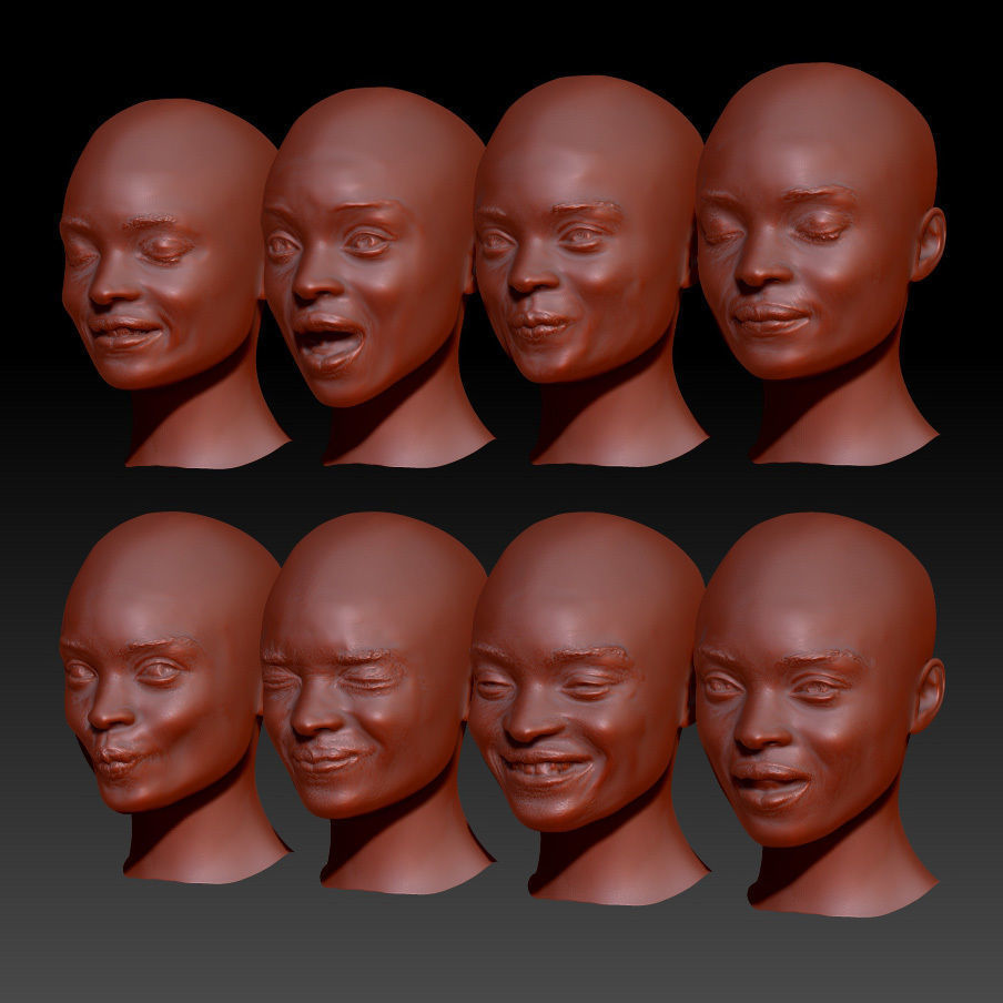 3D model 8 Realistic African Expressions VR / AR / low-poly | CGTrader