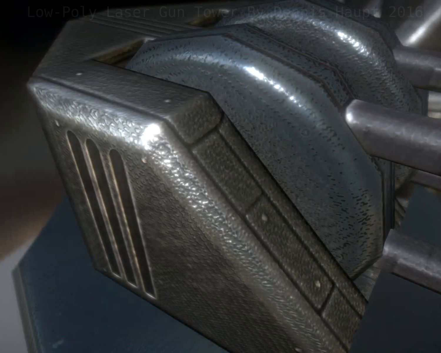 3D model Low Poly Laser Gun Tower with Animations VR / AR / low-poly ...