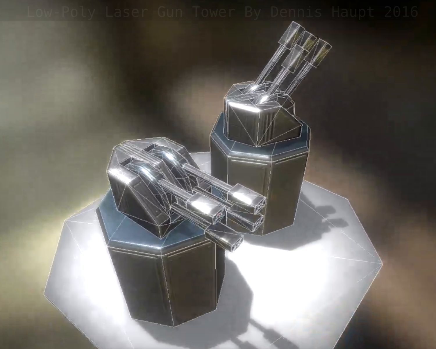 3D model Low Poly Laser Gun Tower with Animations VR / AR / low-poly ...