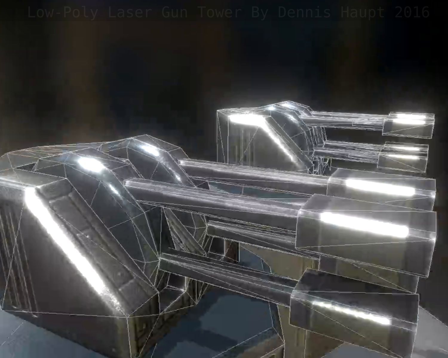 3D model Low Poly Laser Gun Tower with Animations VR / AR / low-poly ...