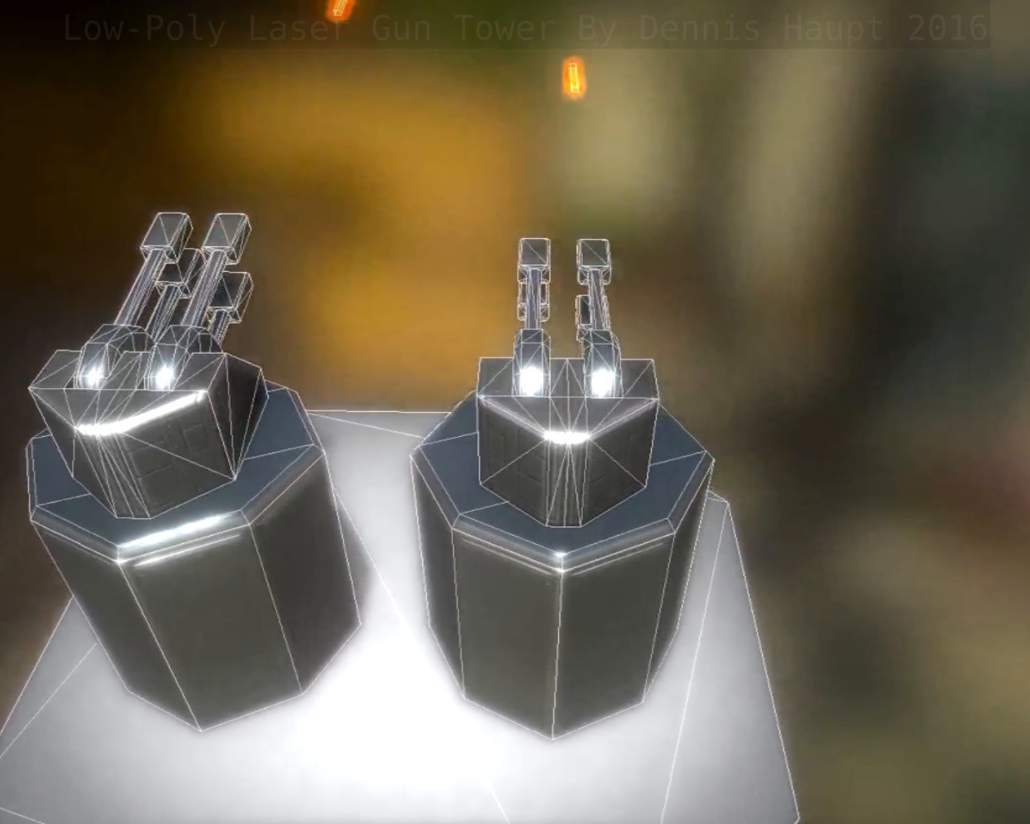 3D model Low Poly Laser Gun Tower with Animations VR / AR / low-poly ...