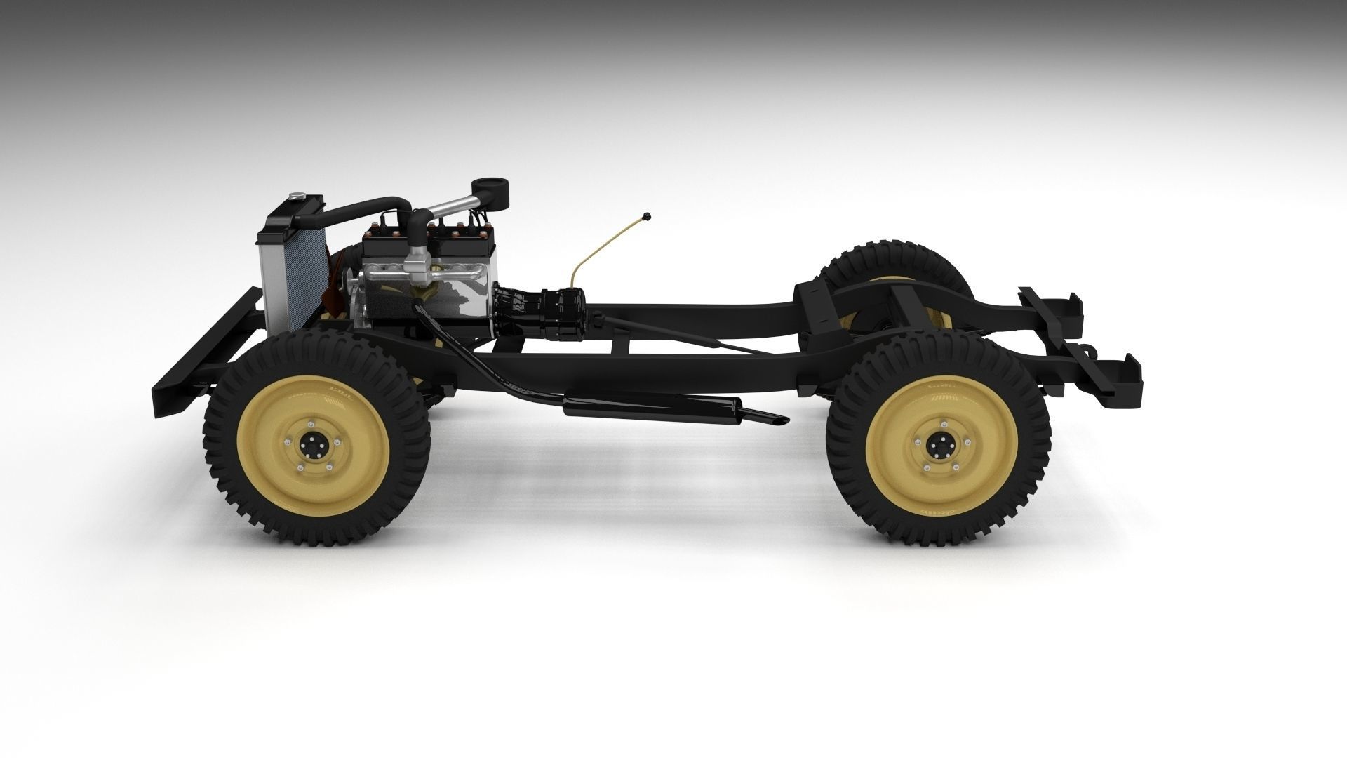 Full w chassis Jeep Willys MB Military rev 3D model | CGTrader