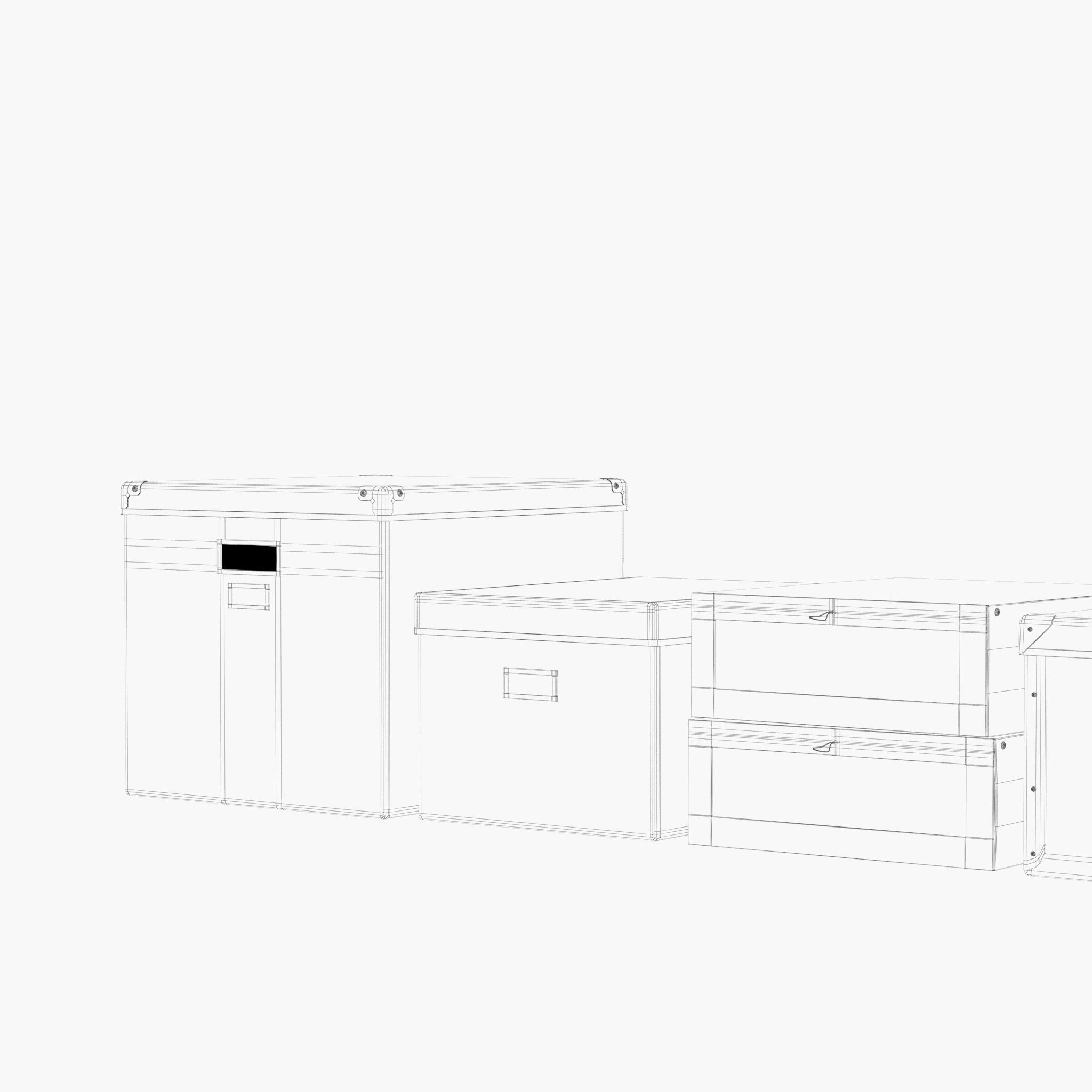 Collection of storage boxes 3D model | CGTrader