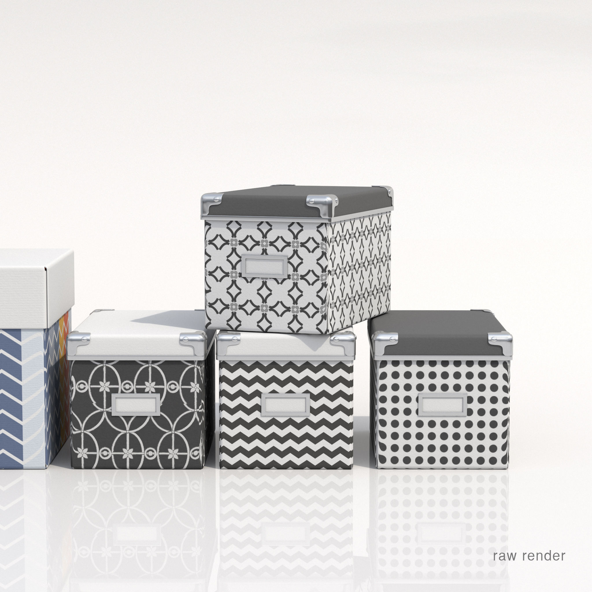 Collection of storage boxes 3D model | CGTrader