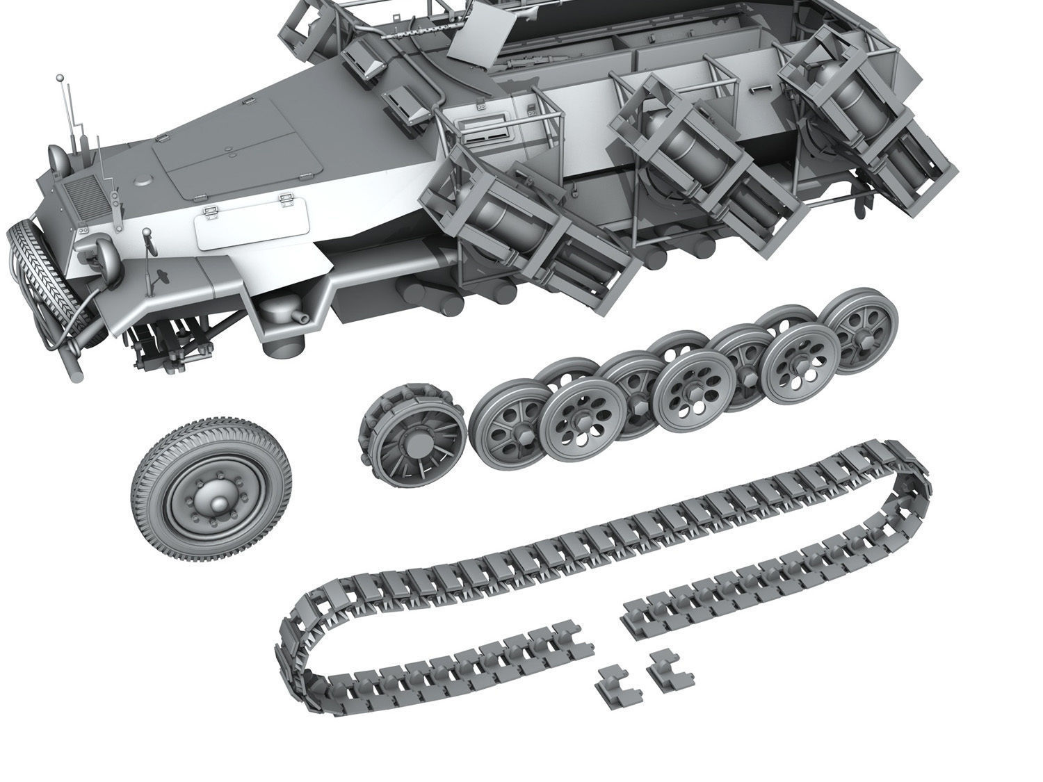 SD KFZ 251 1 - Ausf B - Walking Stuka 3D model | CGTrader