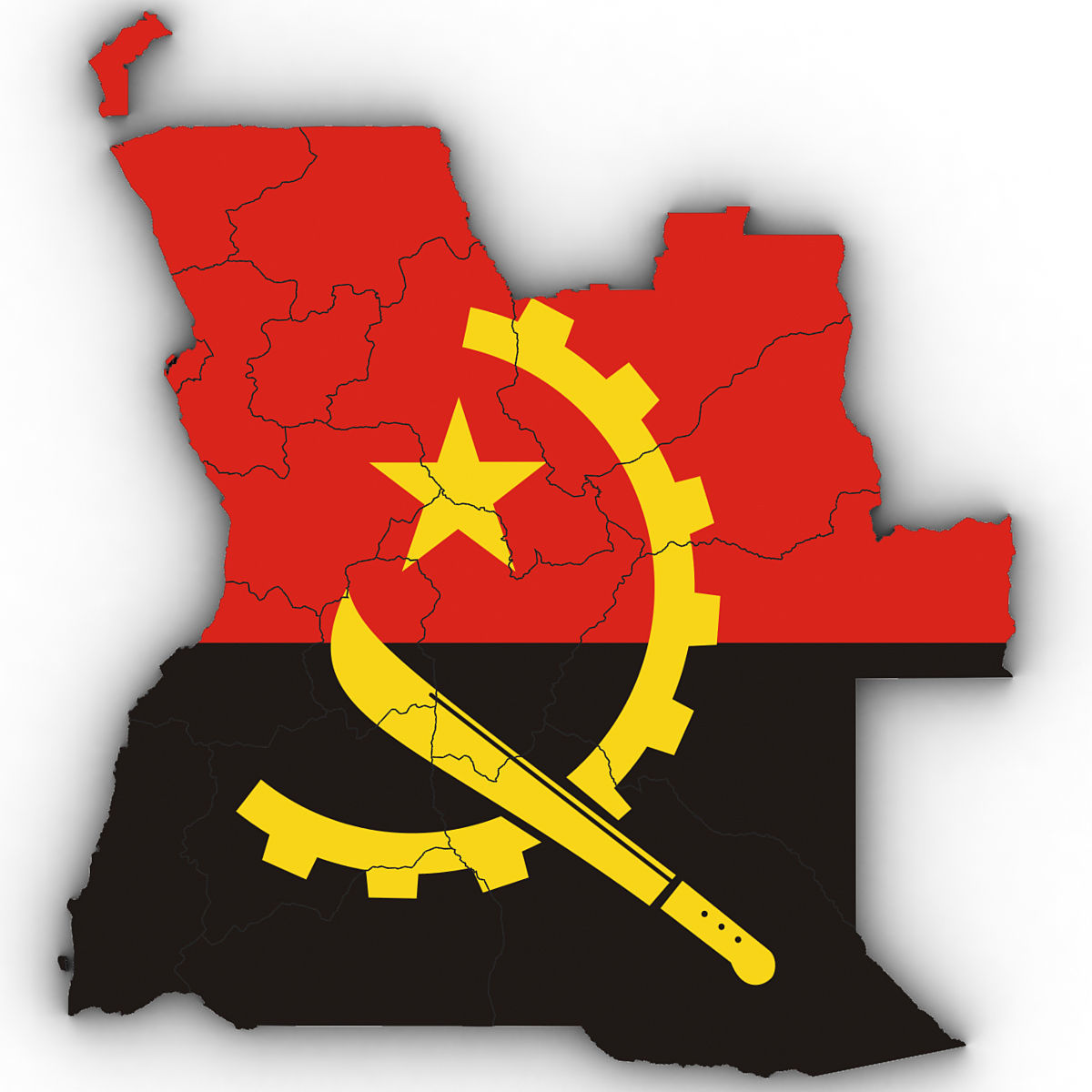 3d Political Map of Angola 3D model | CGTrader