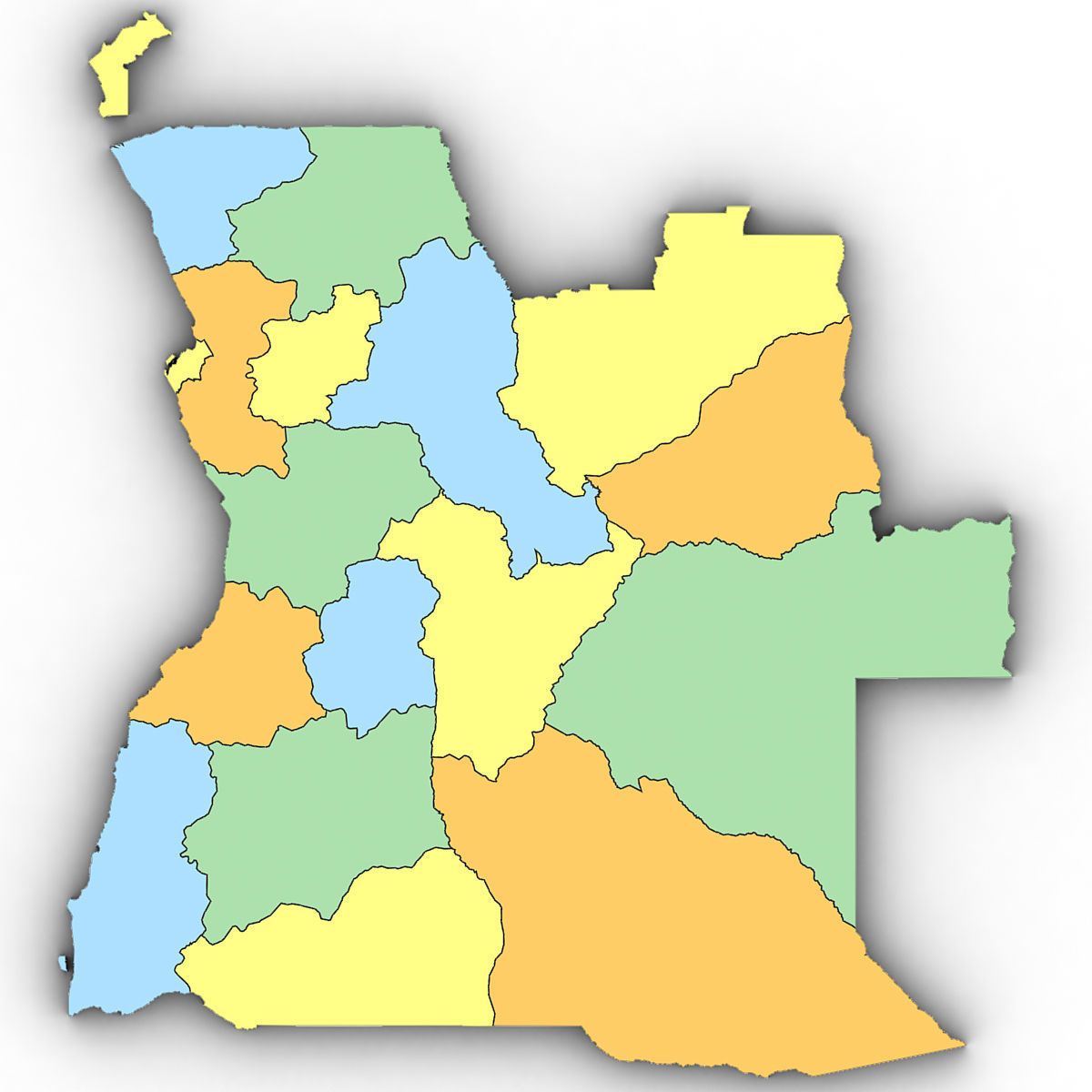 3d Political Map of Angola 3D model | CGTrader
