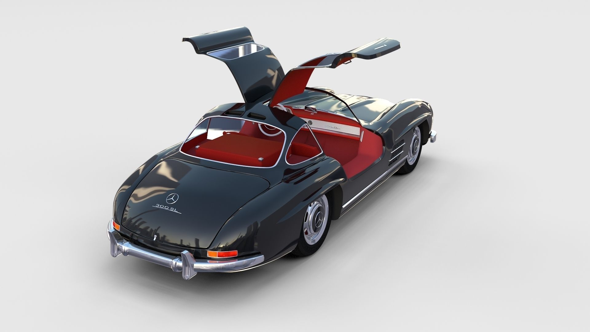 Rigged Mercedes 300SL Gullwing with Interior rev 3D model | CGTrader