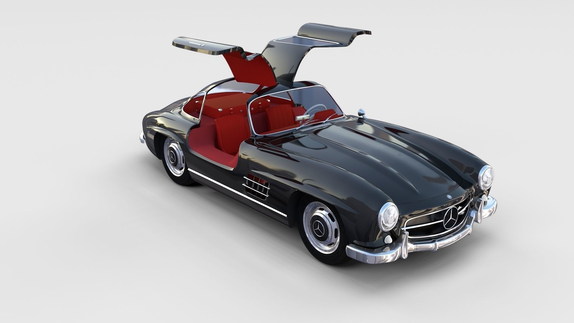 Rigged Mercedes 300SL Gullwing with Interior rev 3D model | CGTrader