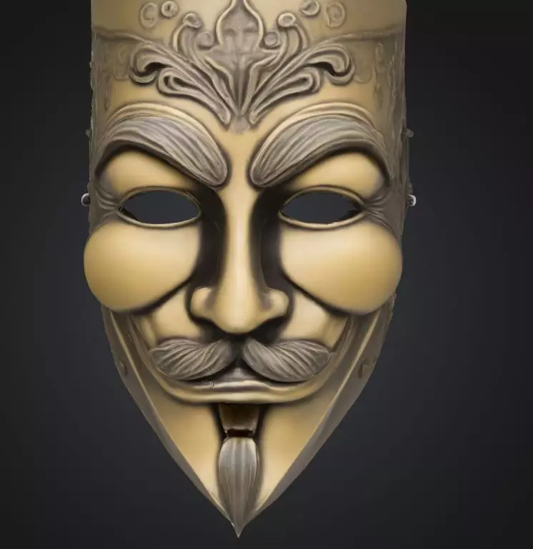 Venetian Mask King Costume Full Face Mask - Venetian Mask 3D model 3D ...